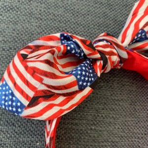 Patriotic American Flag Top Knot Headband, Hair Accessory, Independence ...