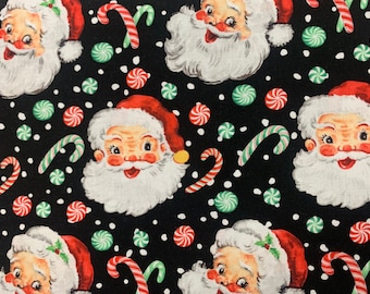 Santa Christmas Fabric | Etsy