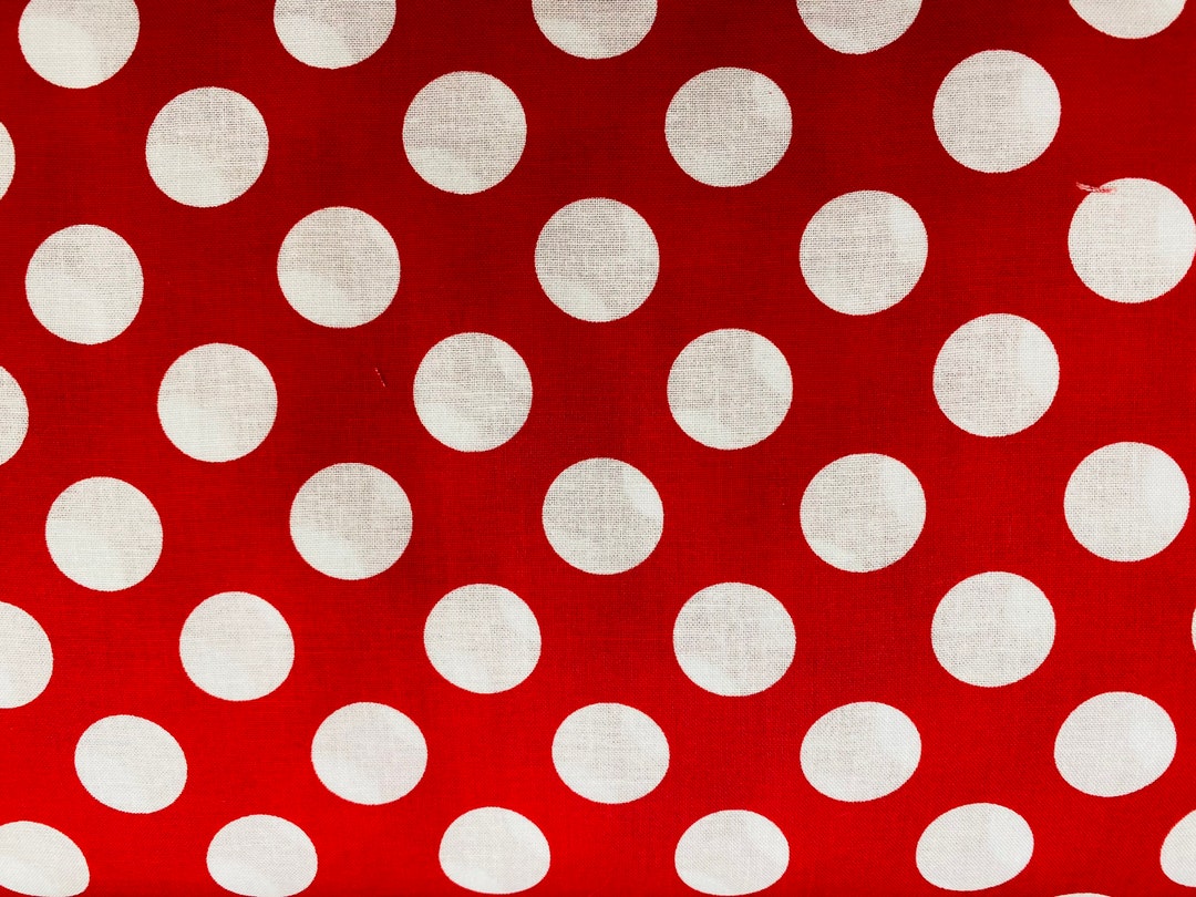 Minnie Mouse Red and White Large Polka Dot Fabric, Dot Fabric, Fabric, Red Fabric, Cotton Fabric ...