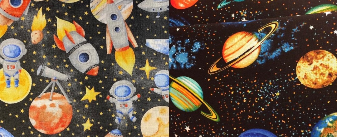 Planets, Astronauts, Outer Space, Solar System Fabric, Galaxy Fabric ...