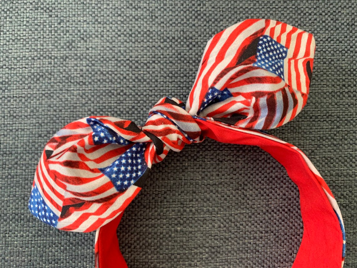 Patriotic American Flag Top Knot Headband, Hair Accessory, Independence ...