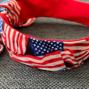 Patriotic American Flag Top Knot Headband, Hair Accessory, Independence ...