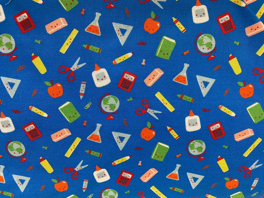 Back to School Fabric, Book Fabric, Cotton Fabric, Glue House ...
