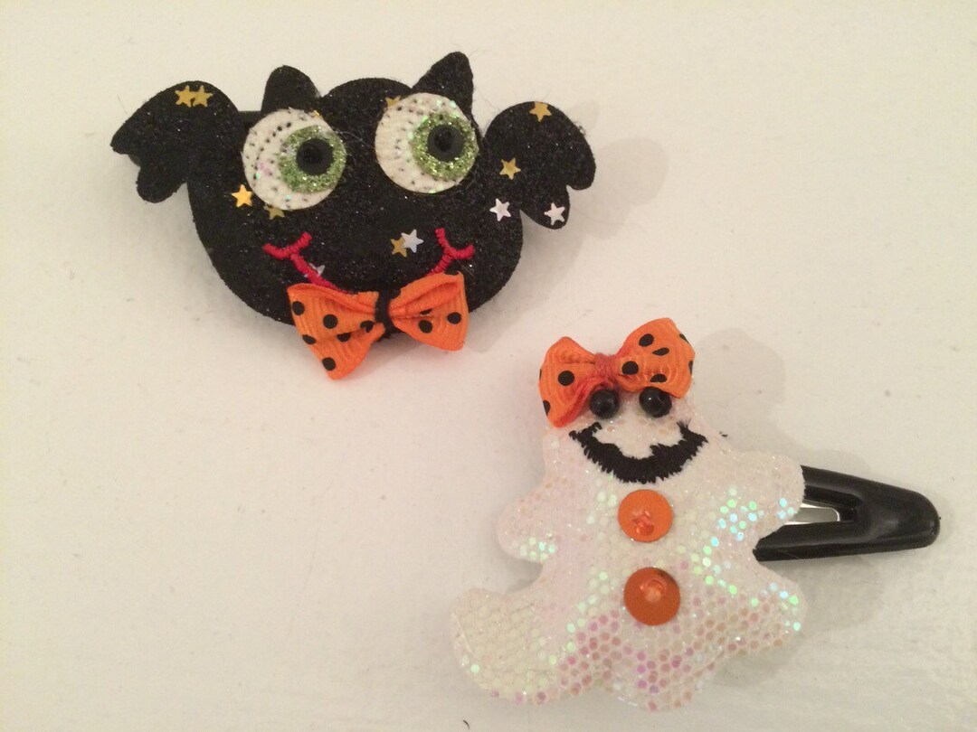 Super Cute Ghost & Bat Halloween Girls Snap Hair Clips Hair Accessories ...