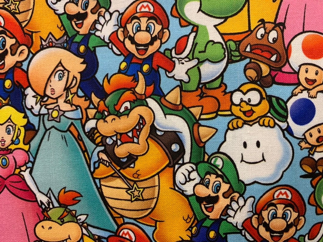 Nintendo Characters Fabric, Nintendo Fabric, Mario Bros Fabric ...