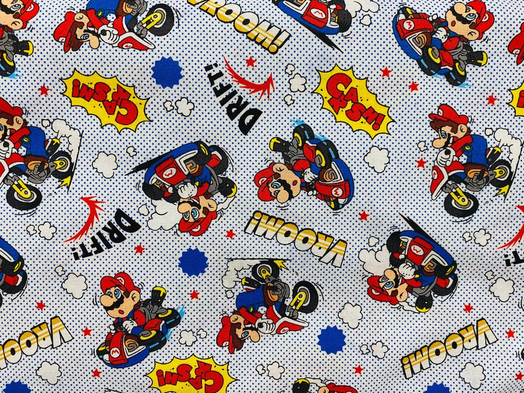 Nintendo Mario Cart Fabric, Nintendo Fabric, Mario Bros Fabric ...