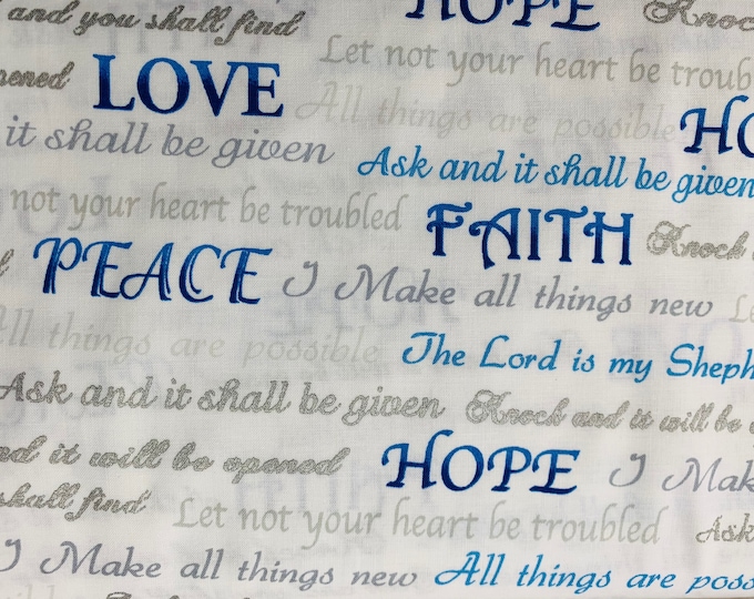 Christian Bible Verse Fabric, Religion, Religious, Inspirational Fabric ...