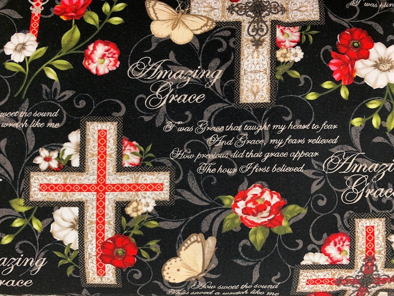 Christian Cross Fabric, Jesus Christ Fabric, Catholic Fabric, Fabric ...