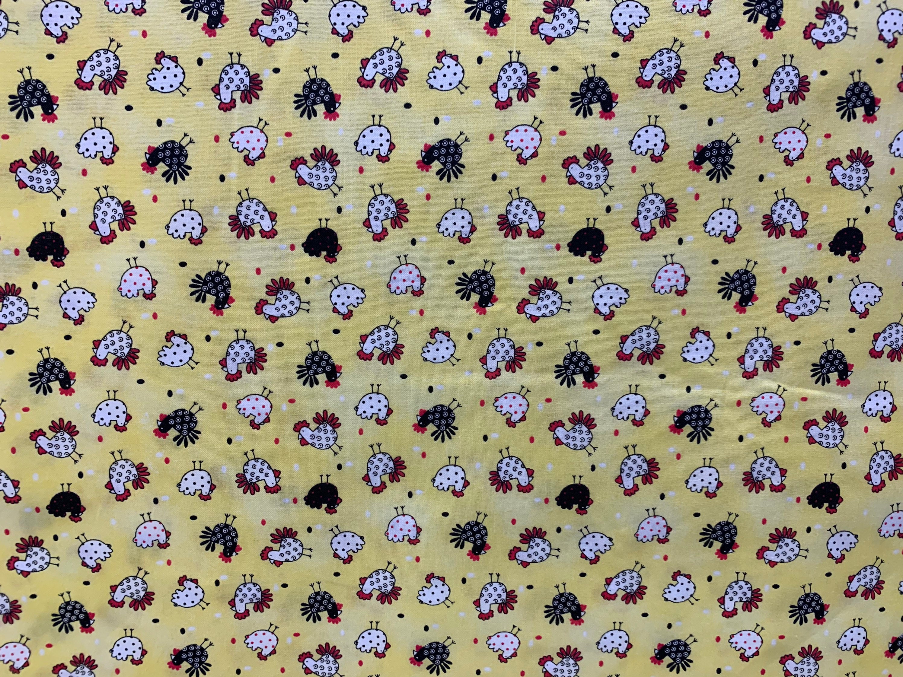 Chickens Fabric, Rooster, Cotton Fabric, Country, Farm Style, Farm ...