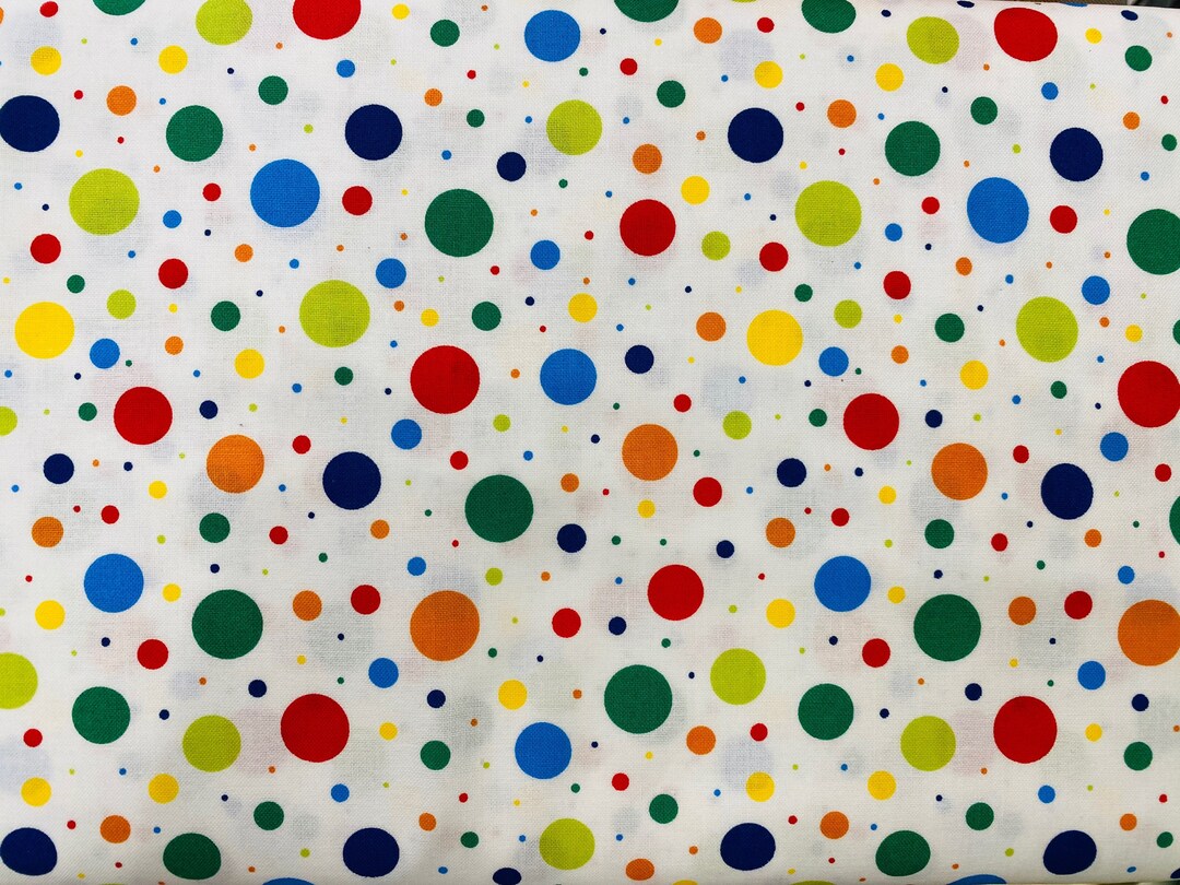 Circus Inspired Polka Dot Fabric, Cotton Fabric, Dot Fabric, Clown ...