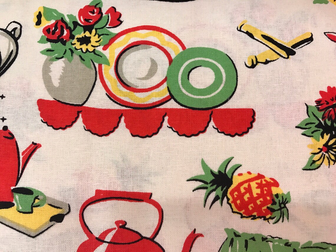 Vintage Retro Style 1950's Kitchen Fabric Lady Fabric - Etsy