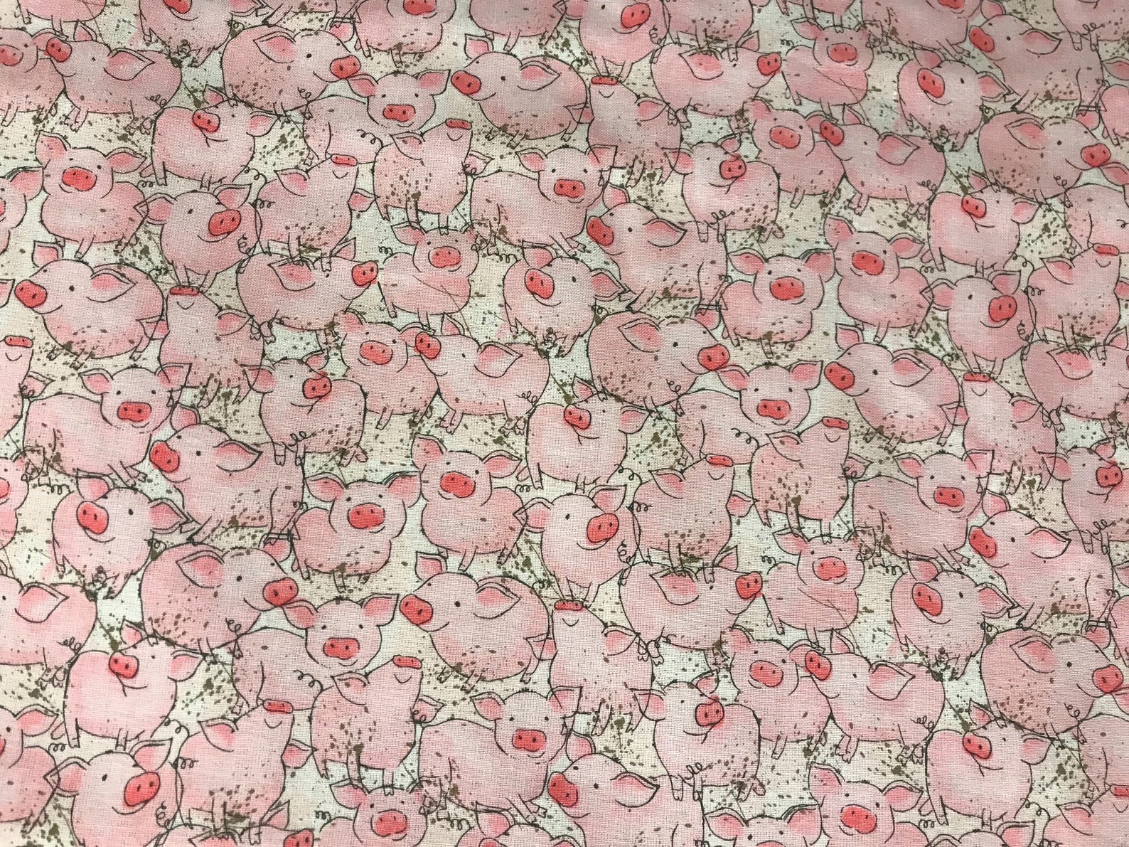 Pink Pig Fabric Piggy Fabric Pig Fabric Country Farm - Etsy