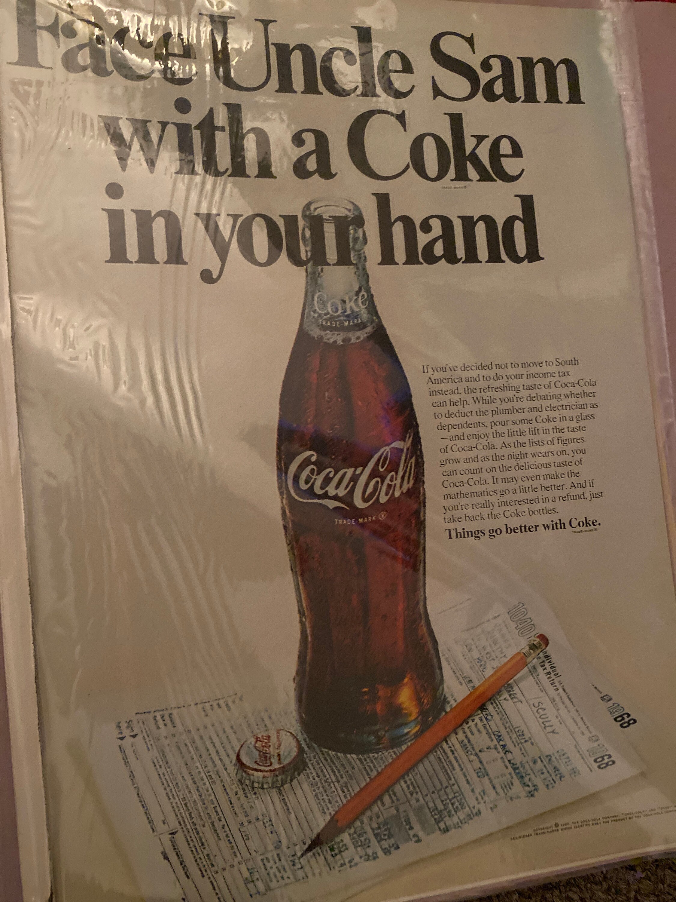 Uncle Sam vintage Coca Cola ad 1969 magazine page | Etsy