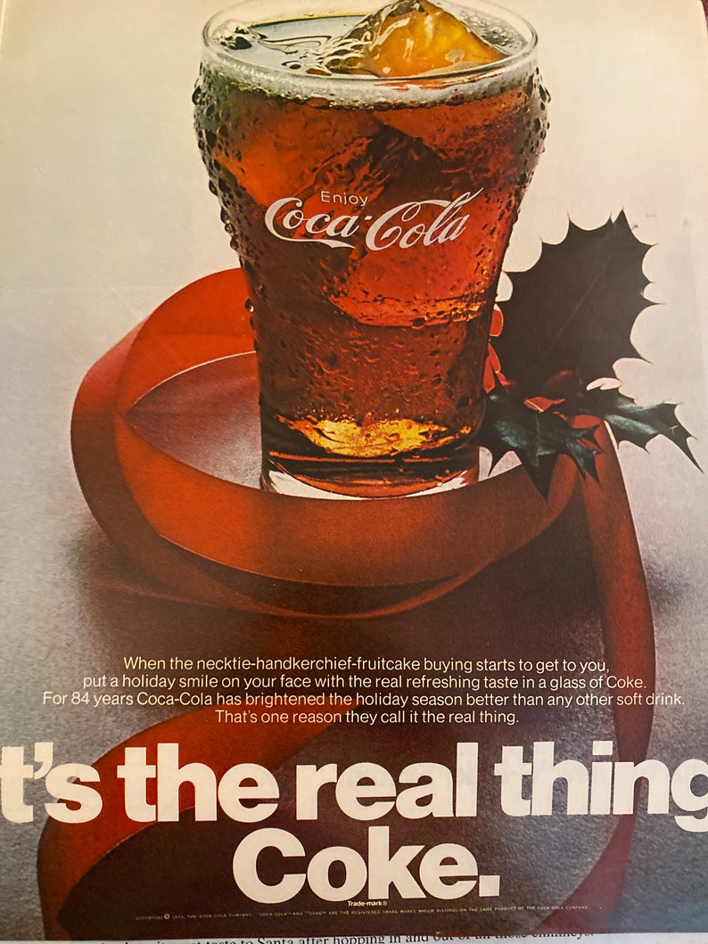 Coca Cola Ad From 1970 Holiday Vintage Ad - Etsy