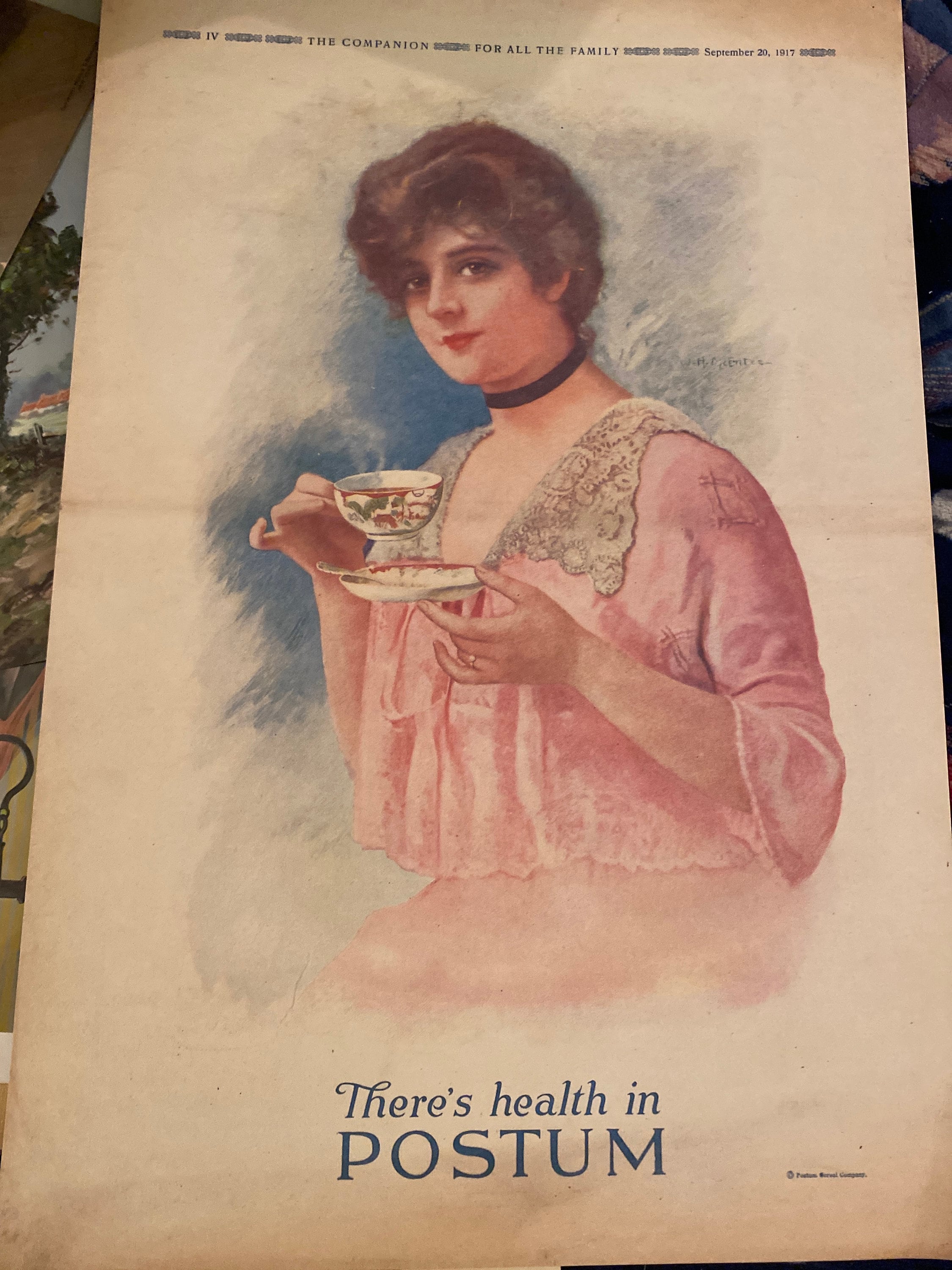 Lithographs Prints William H McEntee vintage 1917 Postum ad etna.com.pe