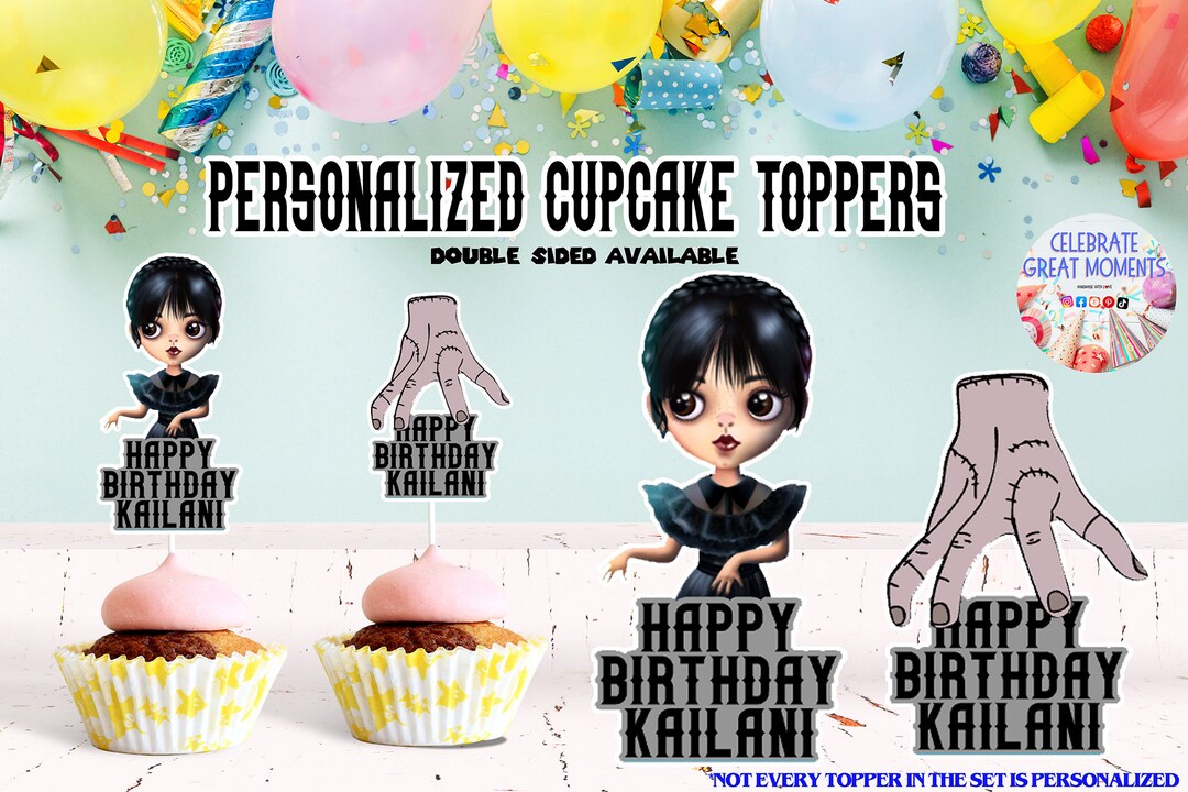 Wednesday Cupcake Topper Addams Family Cupcake Topper Merlina ...
