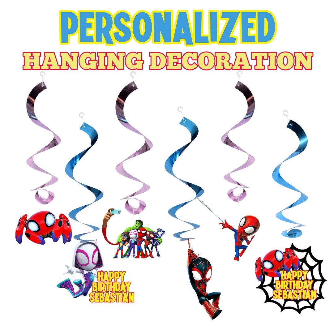 Spidey and His Amazing Friends Hanging Decorations Set of 6 Spidey ...