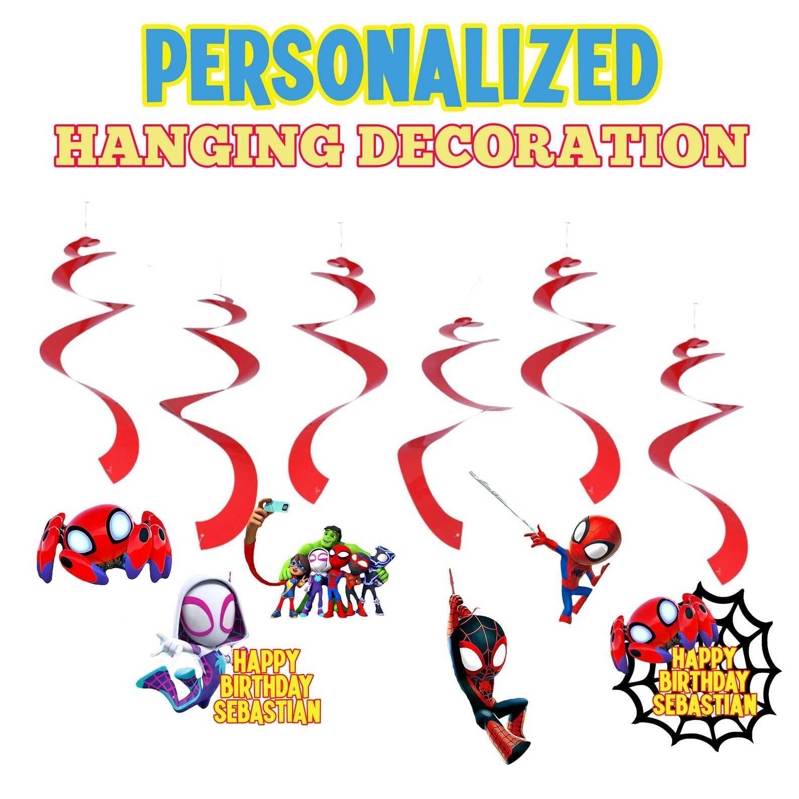 Spidey and His Amazing Friends Hanging Decorations Set of 6 - Etsy