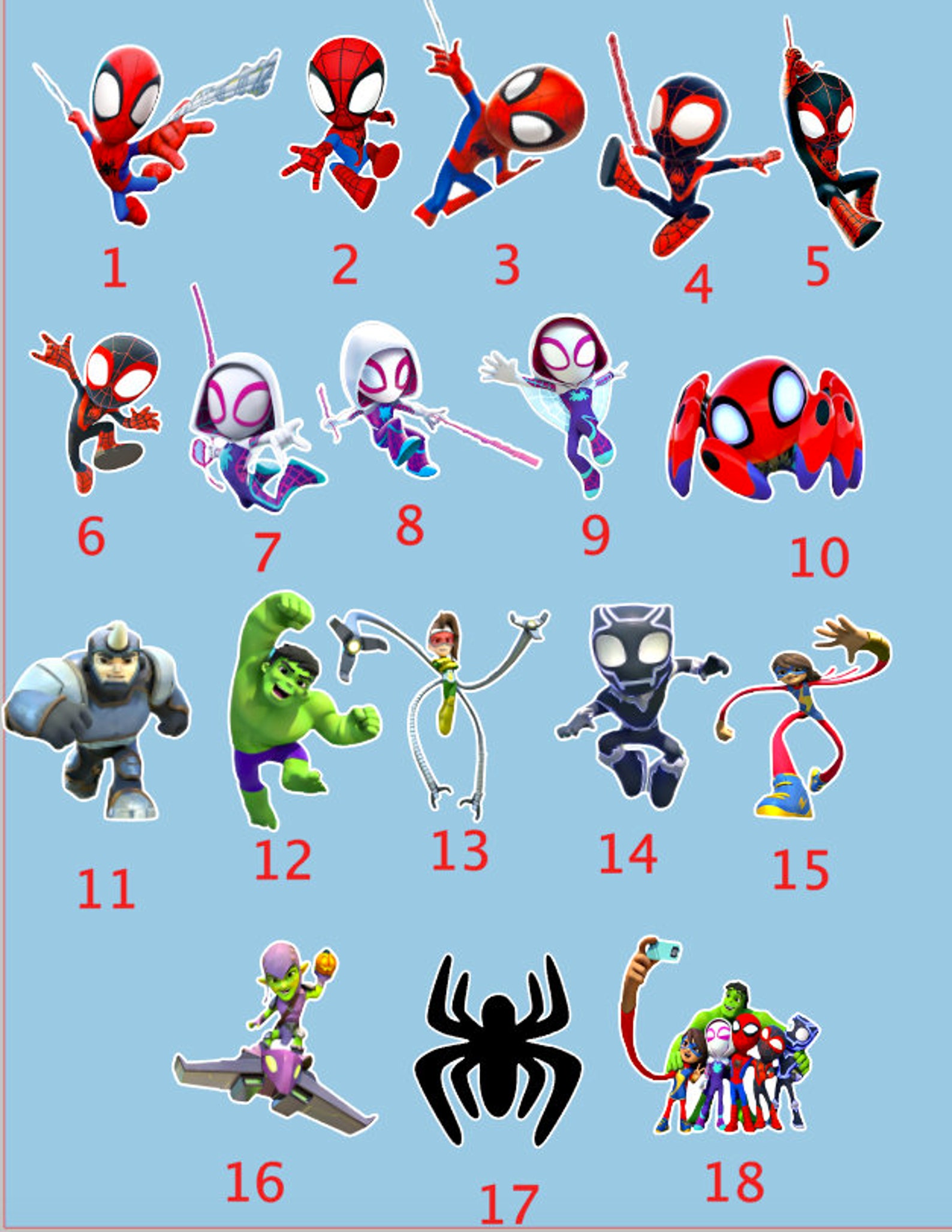 Spidey and His Amazing Friends Hanging Decorations Set of 6 - Etsy