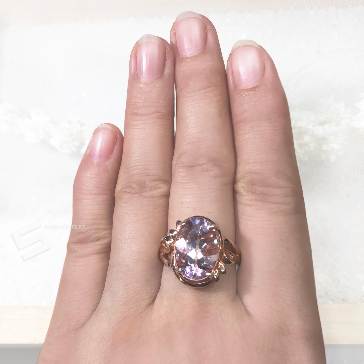 4.45CTW. Morganite Promise Ring, Natural Earth Mine Pink Morganite in ...