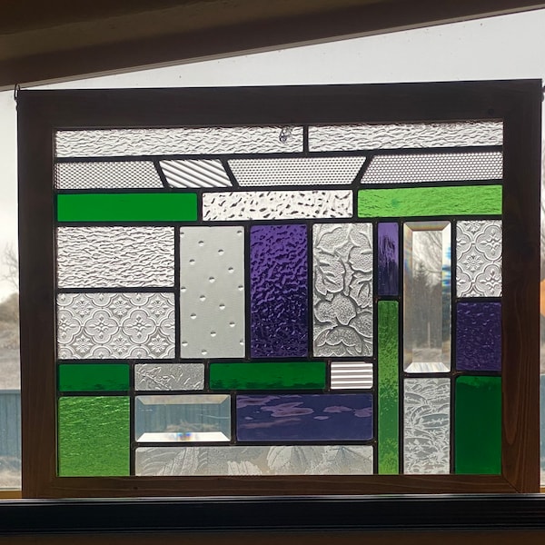 Stained Glass Panel Geometric - Etsy