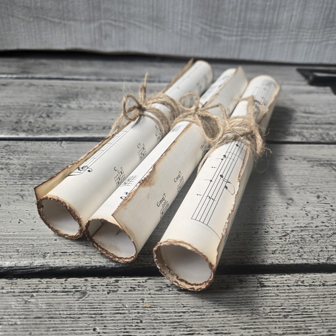 Vintage Scrolls, Music Scrolls, Vintage Sheet Music Scrolls, Vintage ...