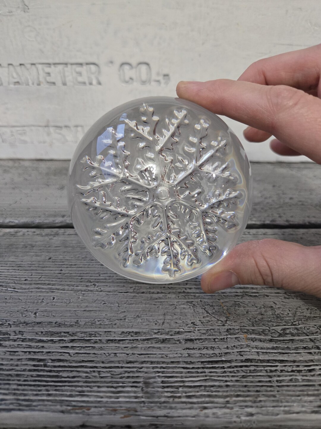 Crystal Snowflake Paperweight, Vintage Cristal France Lead Crystal ...
