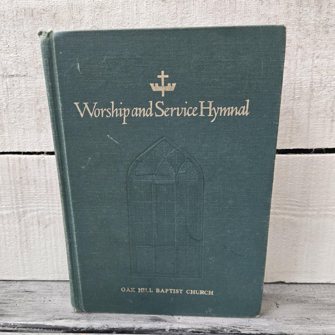 Vintage Hymnal, Green Hymnal Book, Worship and Service Hymnal, 1970s ...