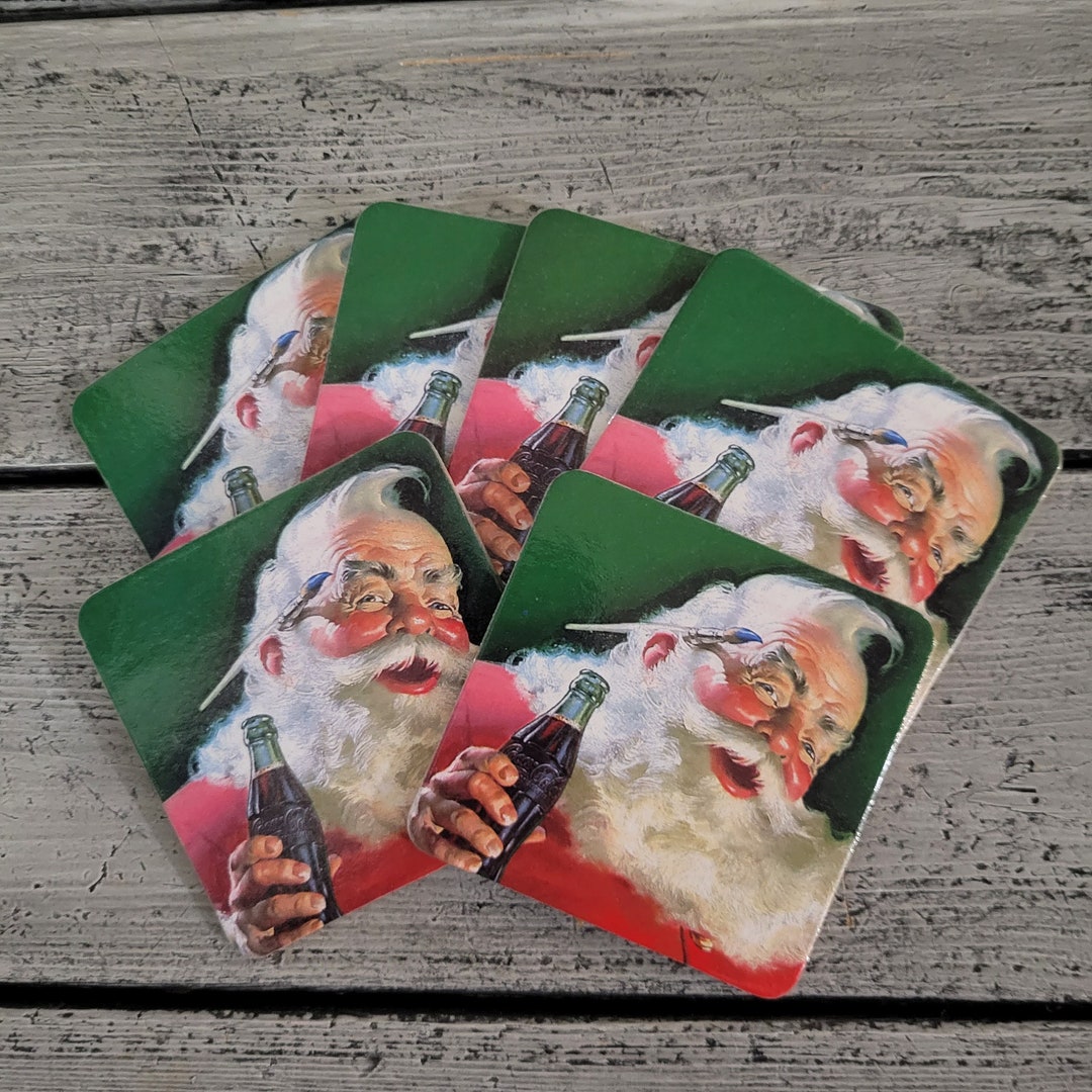 Vintage Coca Cola Santa Coasters, Vintage Coke Coasters, Coke Coasters ...