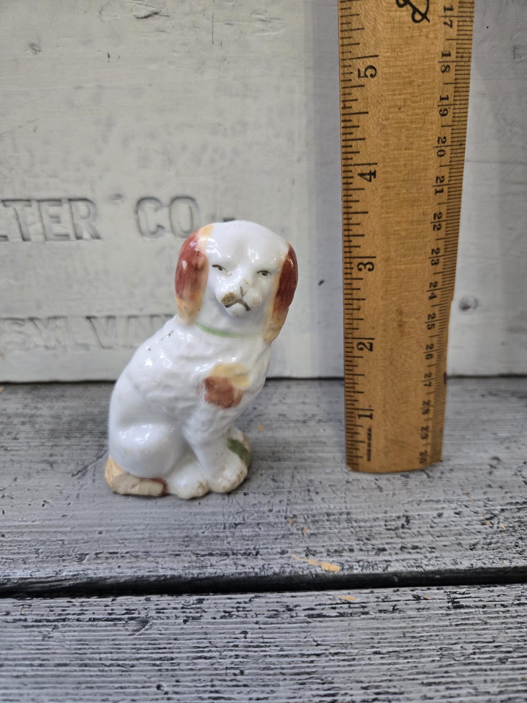 Antique FLAWED Staffordshire Mantel Dog, Mini Mantel Dog, Rare ...