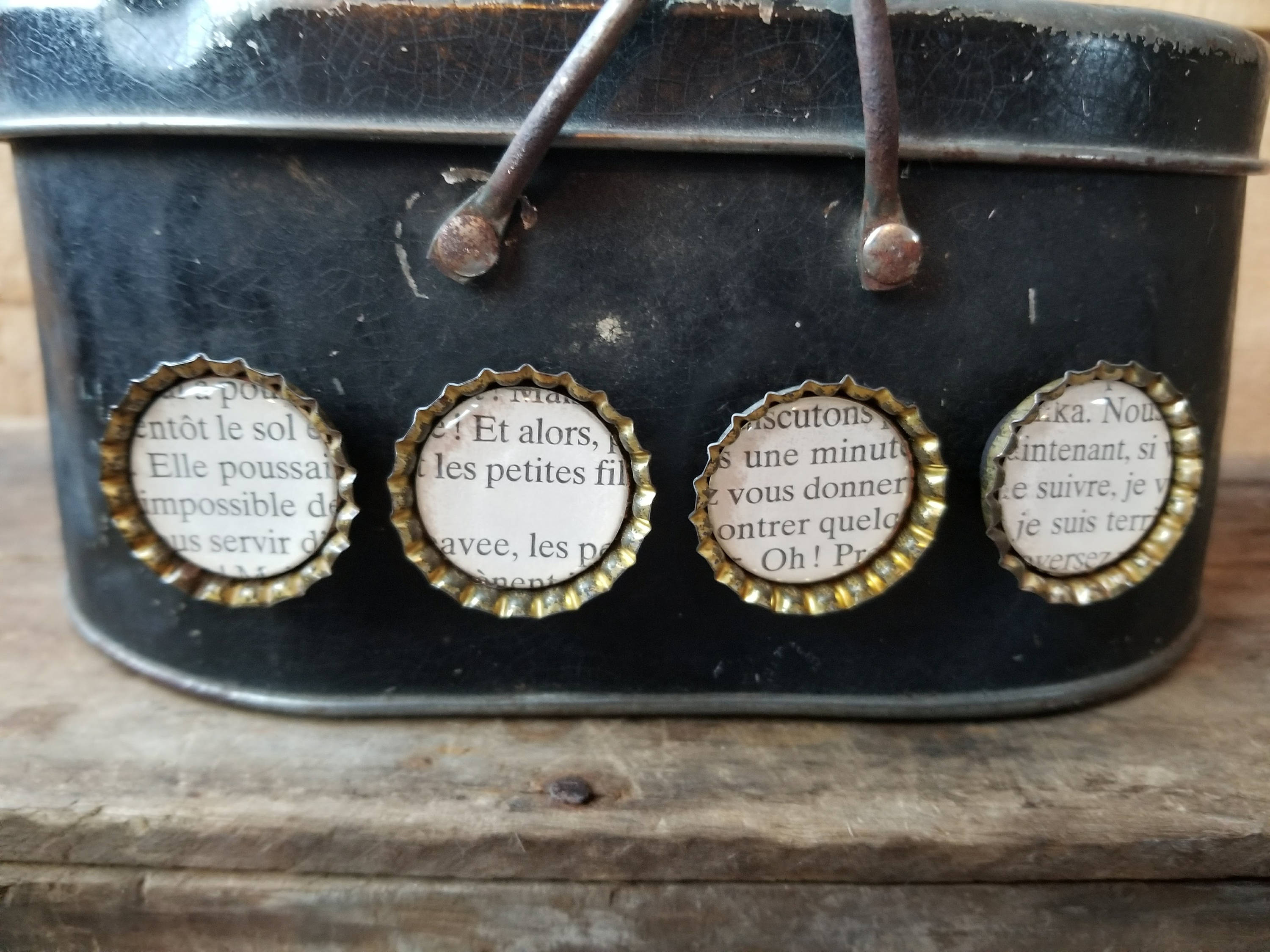 French Book Page Magnets Set of 4 Shabby Chic Book Magnets - Etsy