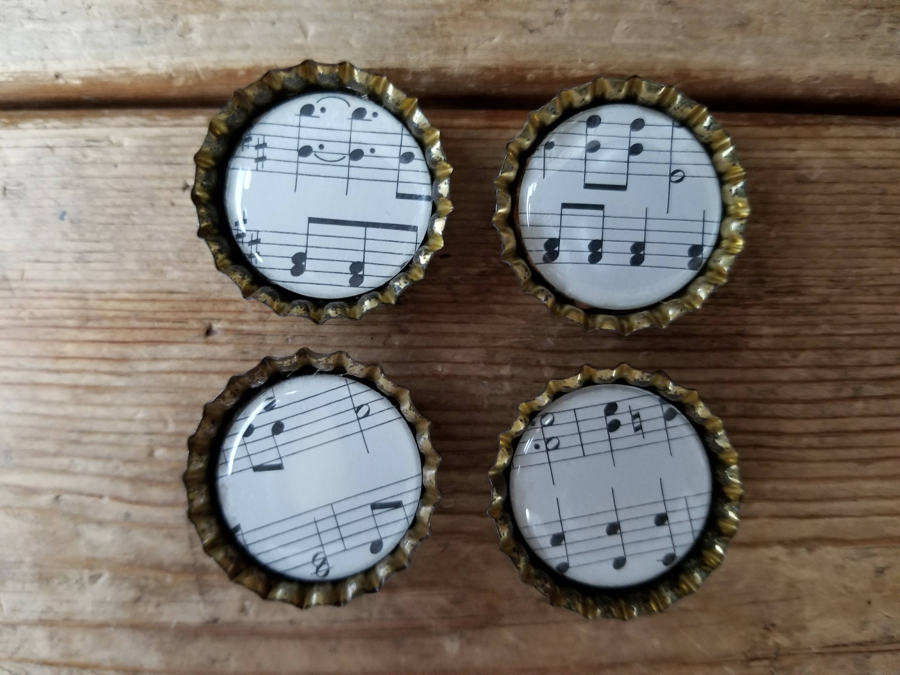 Sheet Music Magnets Music Note Magnets Set of 4 Shabby Chic - Etsy