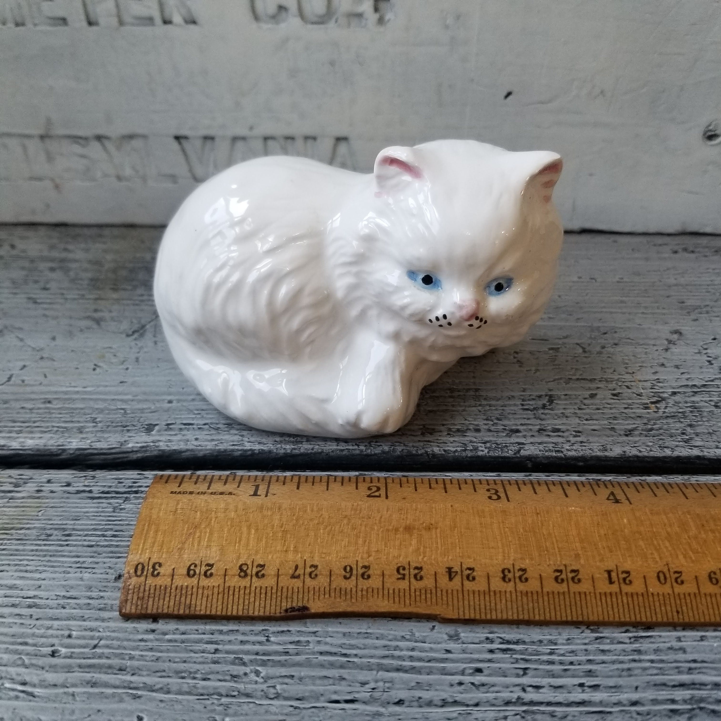 Vintage White Cat Figure Ceramic White Cat Porcelain White - Etsy