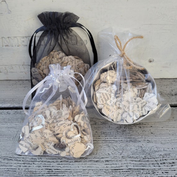 Book Confetti Vintage Book Page Confetti Book Heart - Etsy