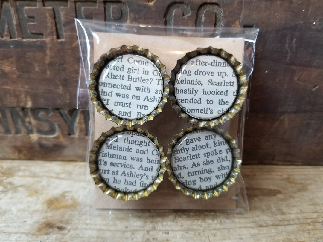 Book Page Magnets, Book Lover Magnets, Vintage Book Page Magnets ...