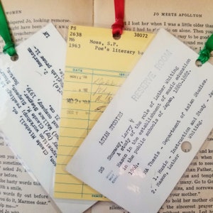 Library Checkout Card Bookmark, Card Catalog Bookmark, Book Lover Gift ...