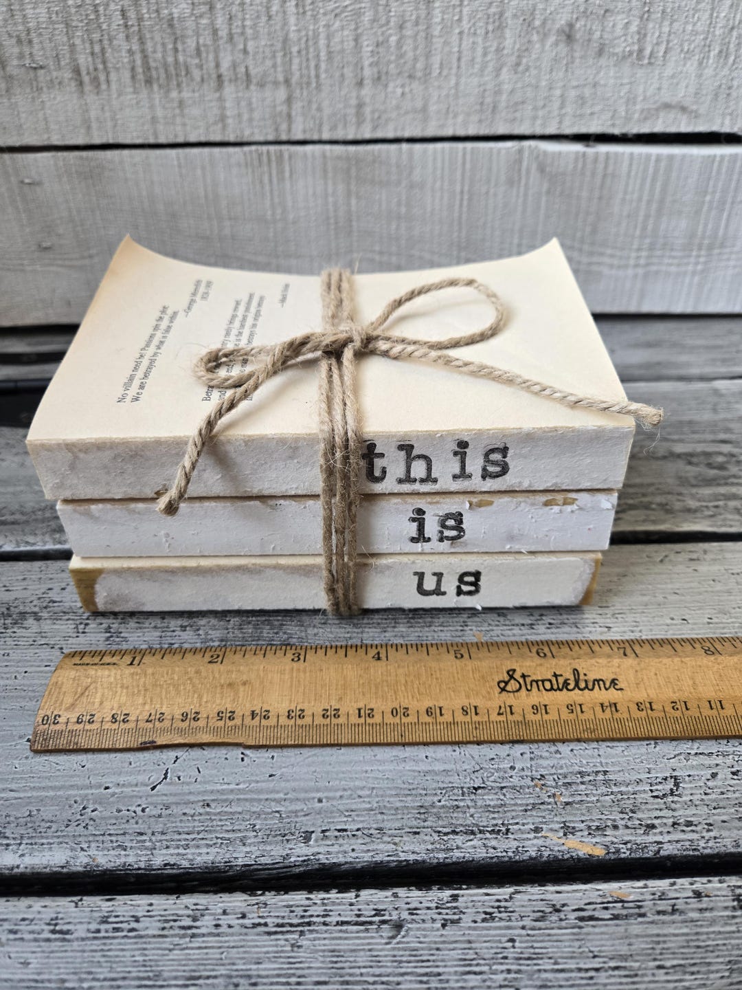 This is Us Small Stamped Book Set, Vintage Stamped Book, Distressed ...