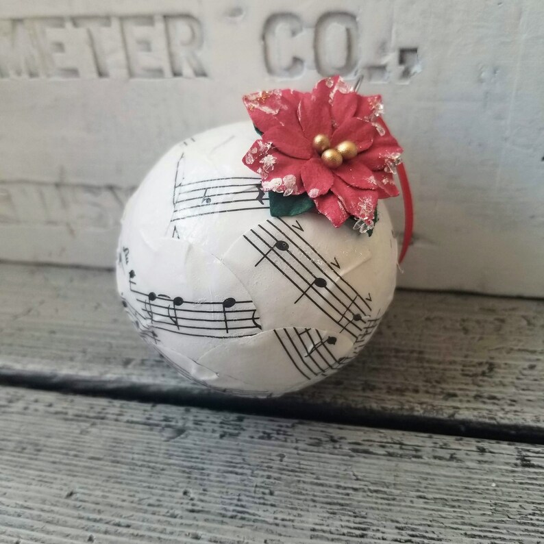 Sheet Music Ornament, Vintage Sheet Music Christmas Ornament, Music ...