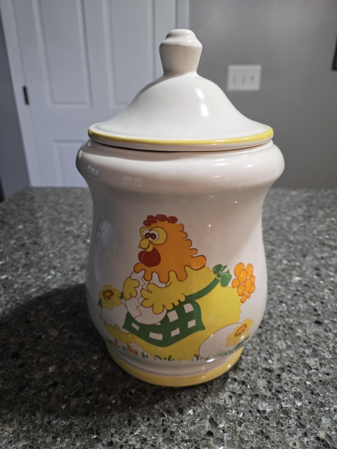 Vintage Chicken Cookie Jar, Retro Cookie Jar With Chicken on It ...