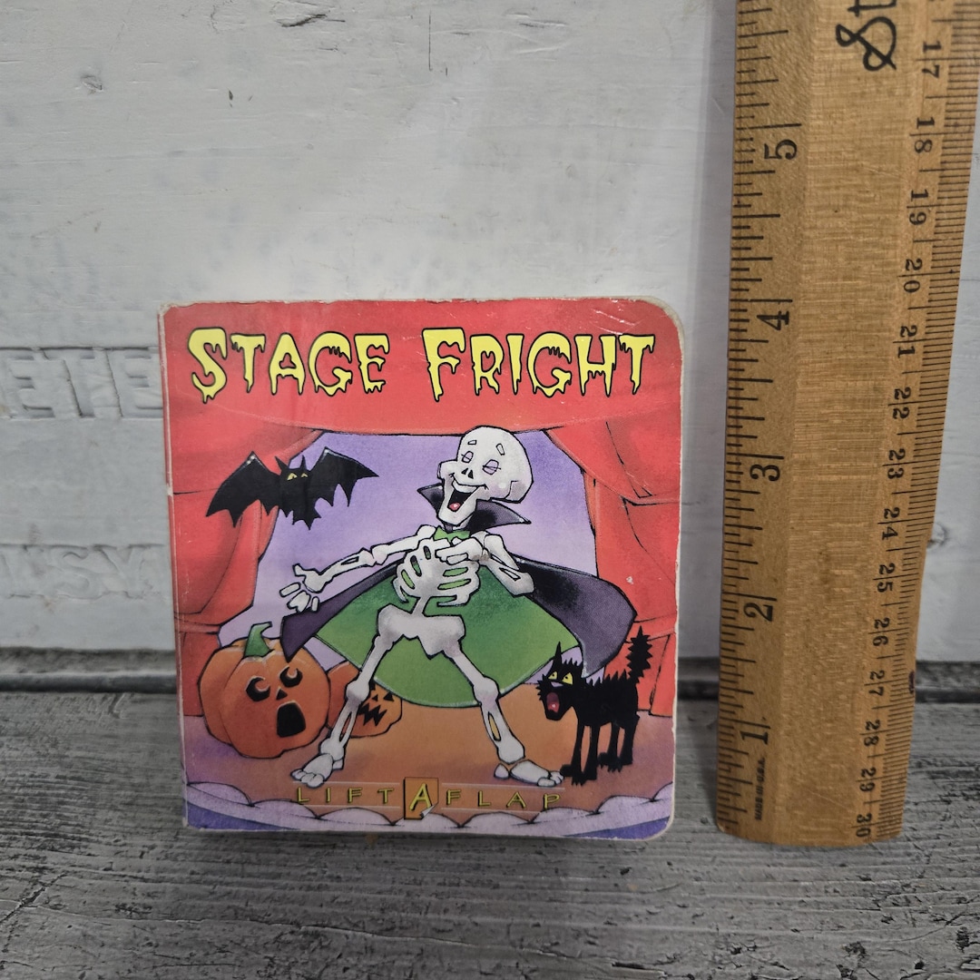 Vintage Halloween Kids Board Book, Tiny Board Book, Stage Fright by ...