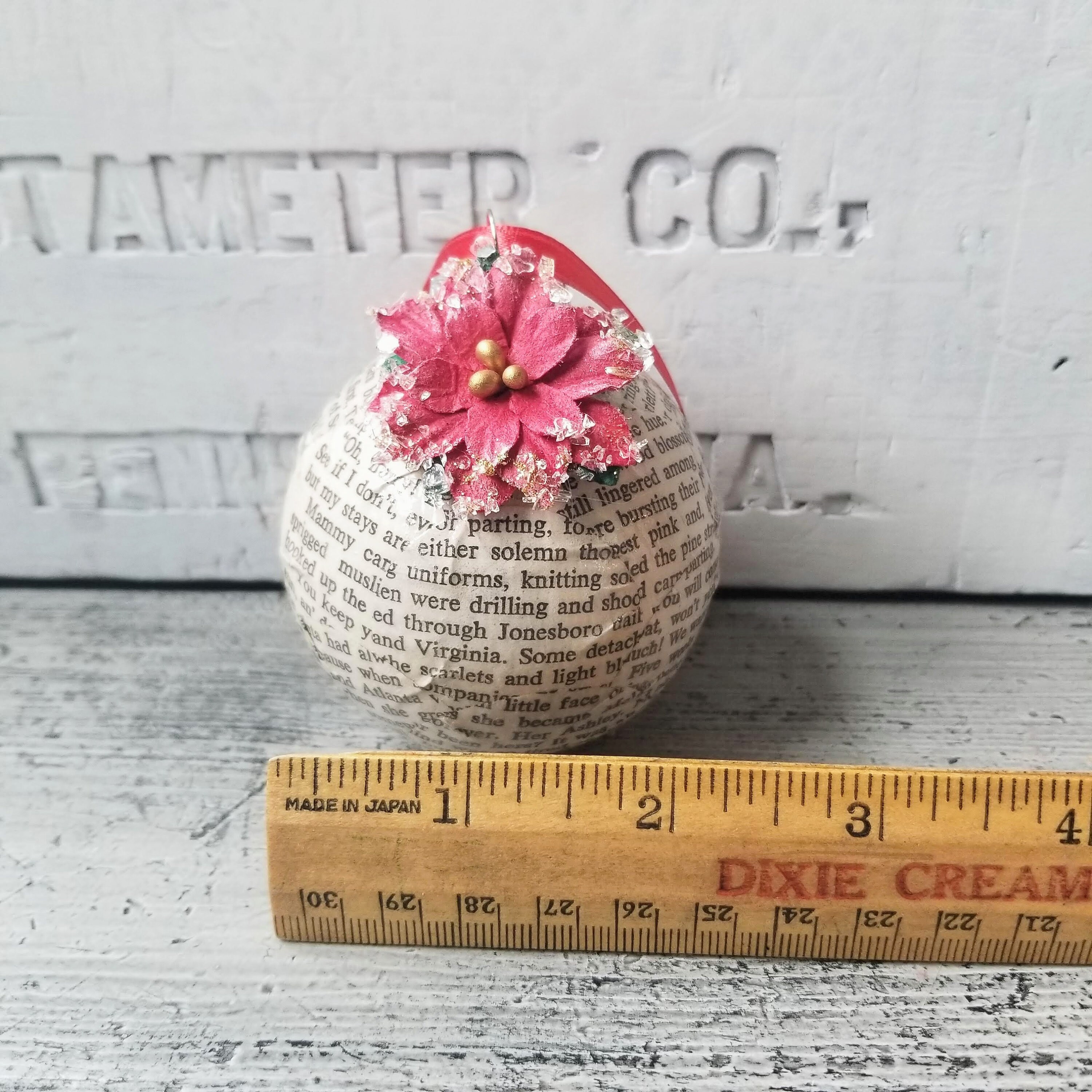 Vintage Book Page Ornament Book Page Christmas Book Lover - Etsy