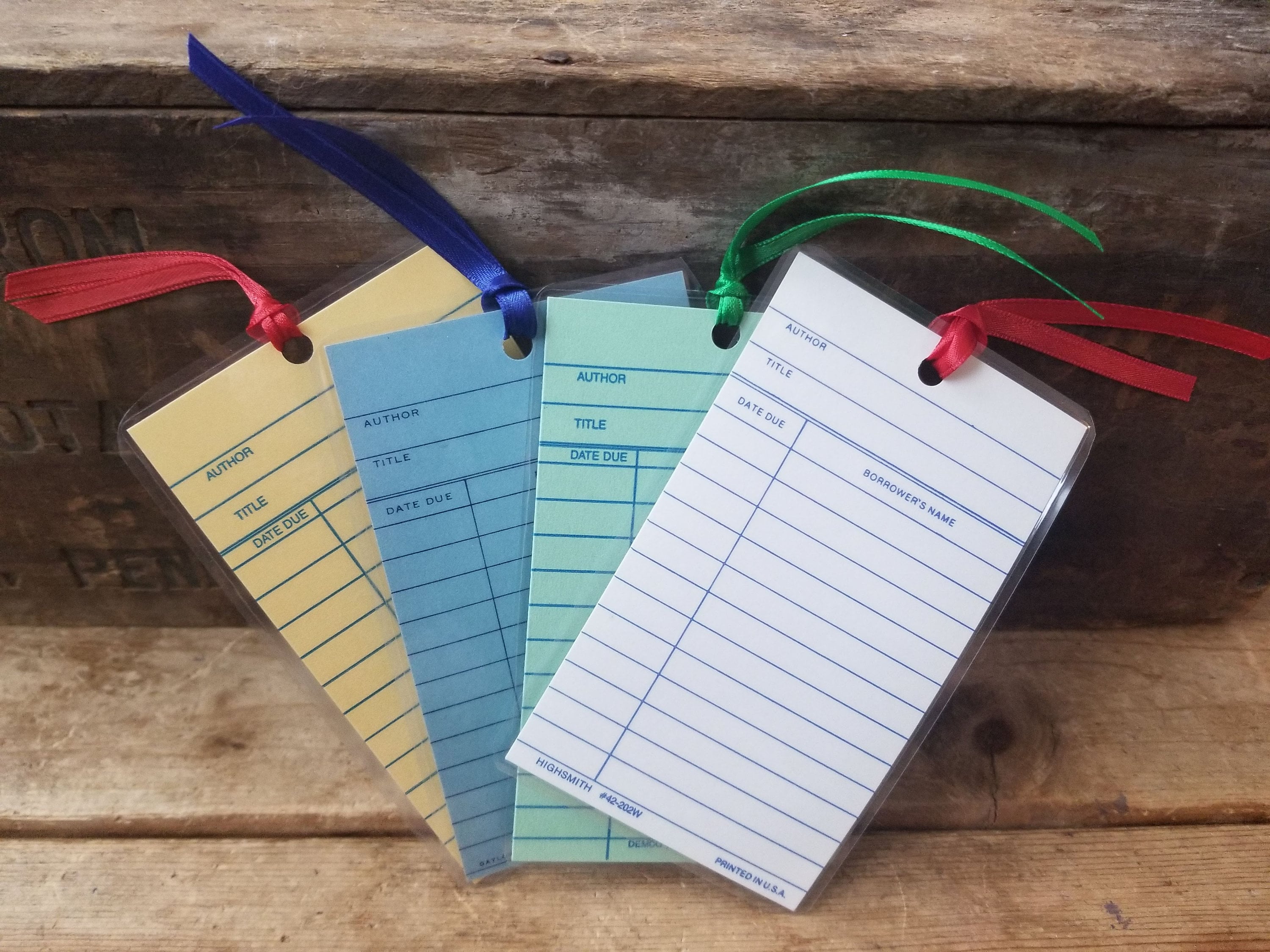 Library Checkout Card Bookmarks Set of 4 Vintage Blank - Etsy Canada