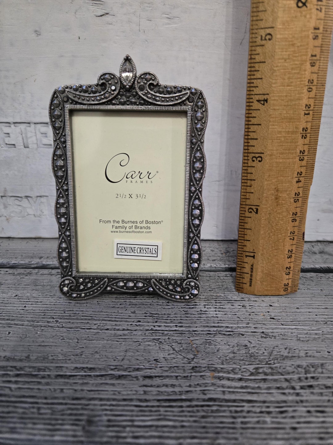 Vintage Carr Picture Frame, Silver Frame With Crystals, Carr Frame ...