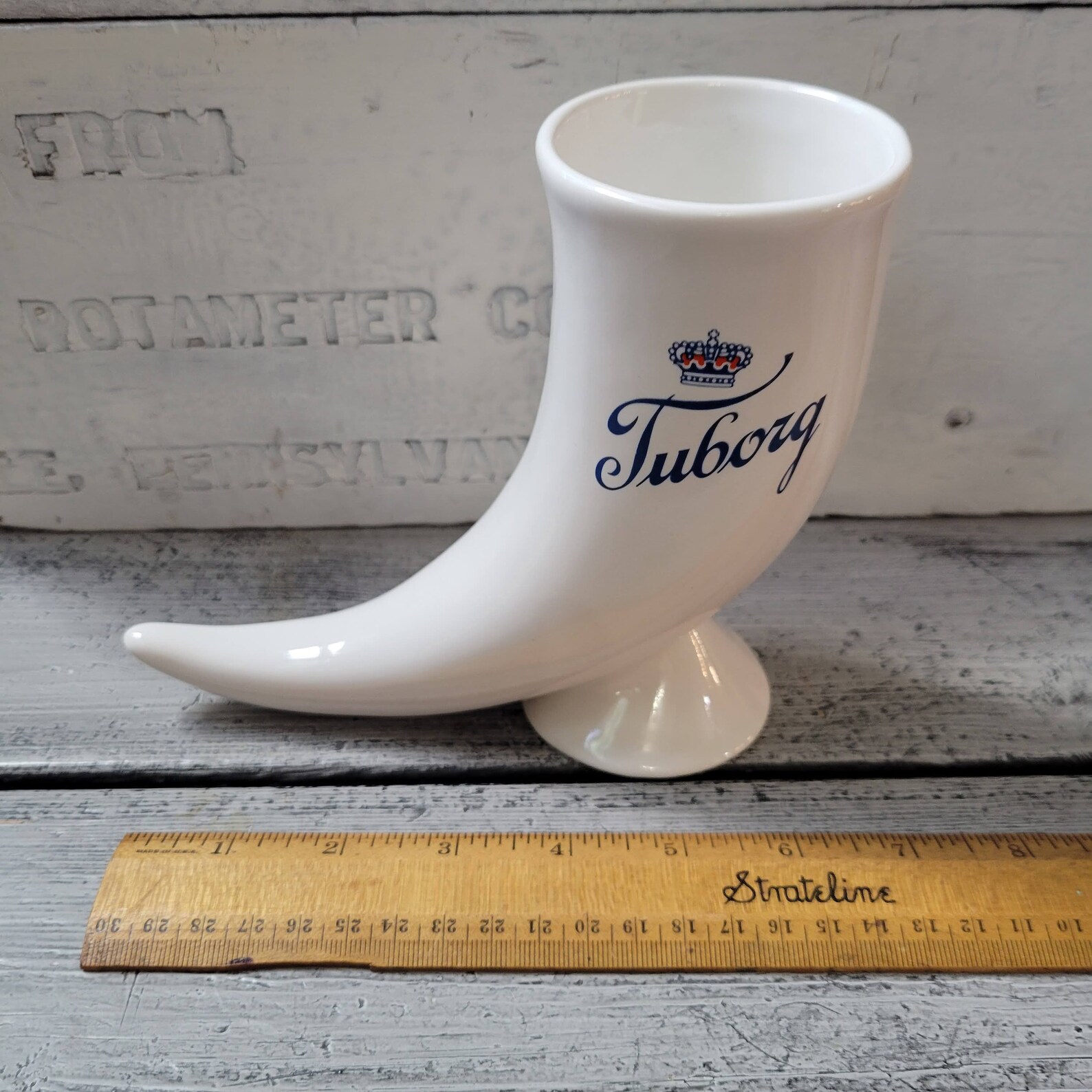 Tuborg Mug Vintage White Tuborg Horn Mug Vintage Tuborg Beer - Etsy