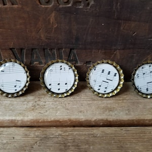 Sheet Music Magnets, Music Note Magnets, Set of 4 Shabby Chic Sheet ...