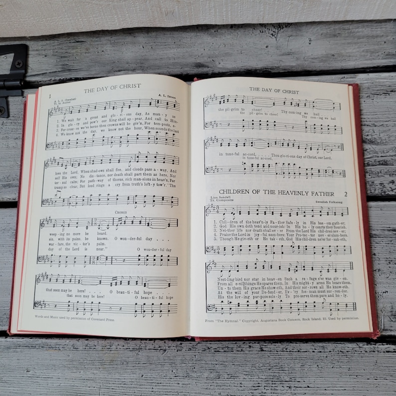 Vintage Hymnal 1 Red Hymnal Book Worship and Service | Etsy