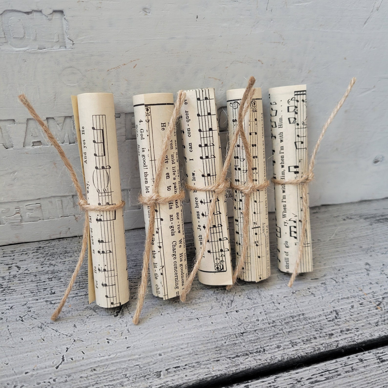 Vintage Mini Scrolls 5, Small Music Scrolls, Vintage Small Sheet Music ...