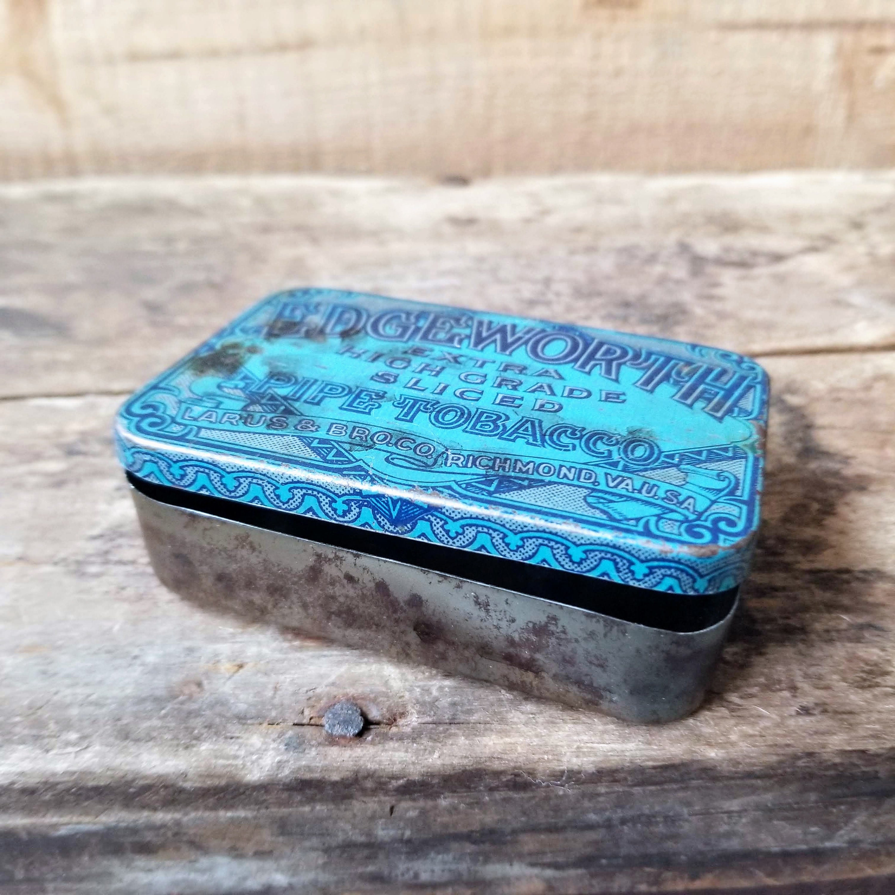 Edgeworth tobacco tin vintage blue tobacco tin small vintage | Etsy