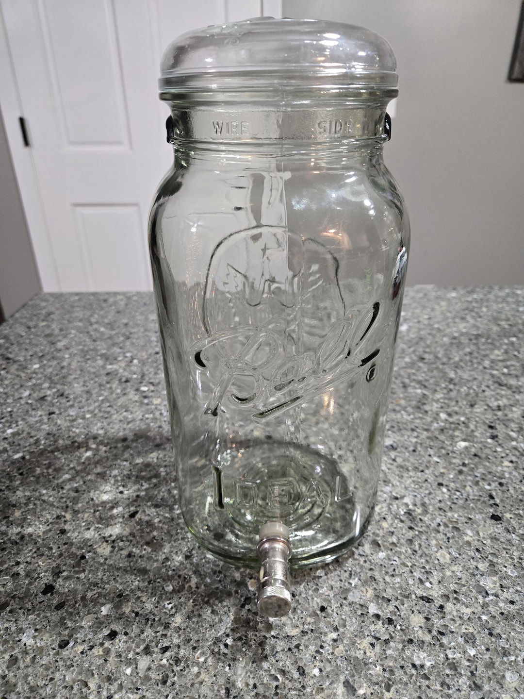 1 Gallon Ball Jar Drink Dispenser MISSING WIRE BALE, Vintage 4 Quart ...