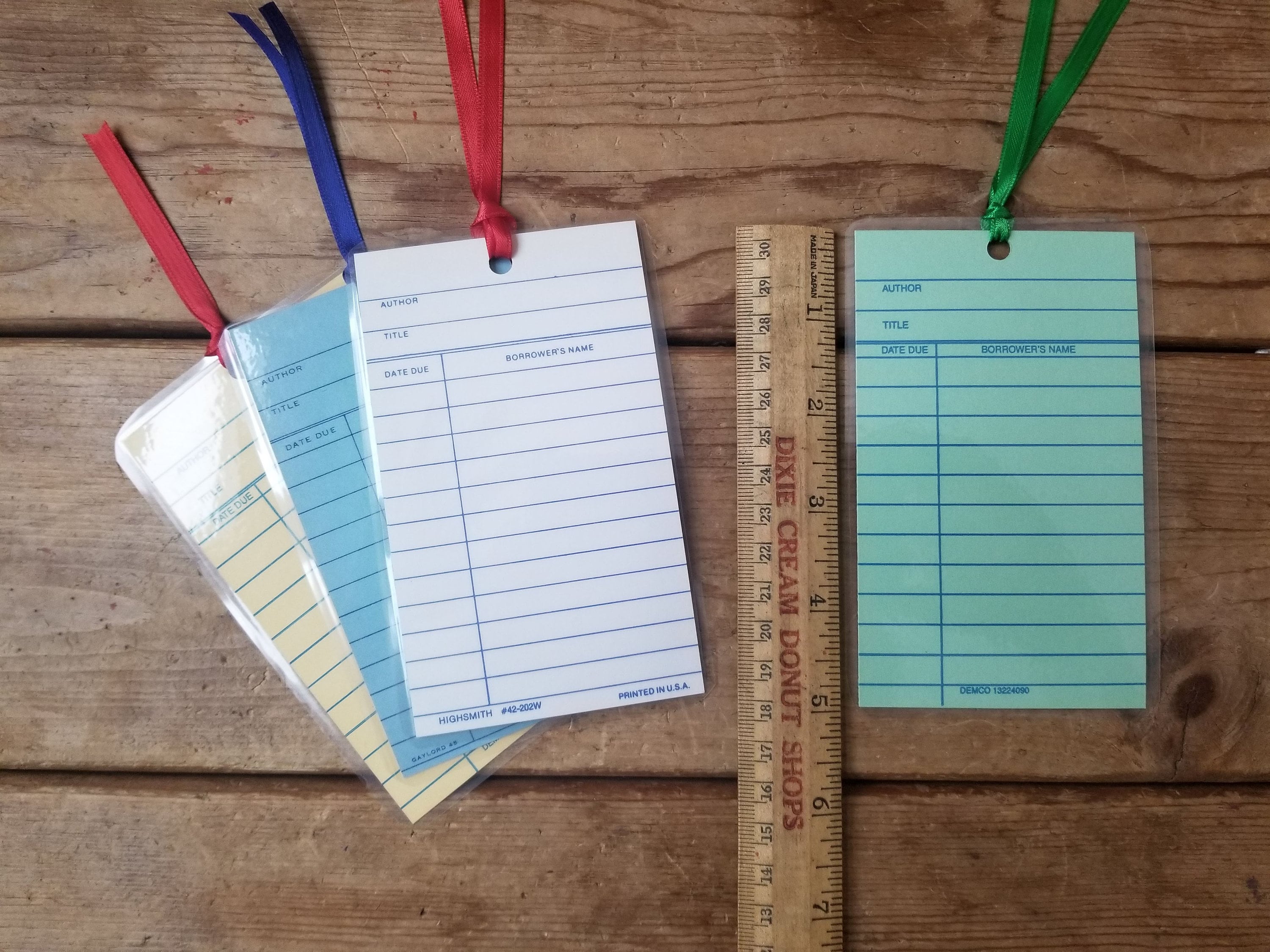 Library Checkout Card Bookmarks Set of 4 Vintage Blank - Etsy Canada